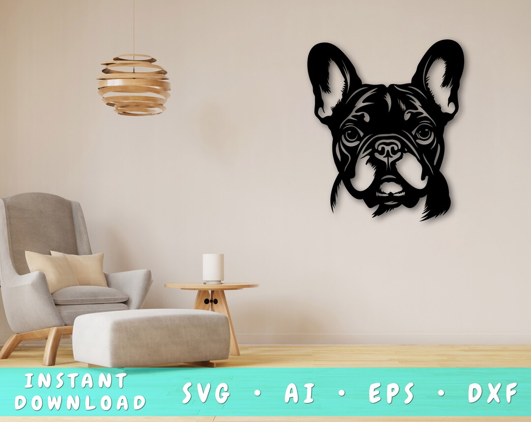 French Bulldog Laser SVG Cut File French Bulldog Wall Art - Etsy
