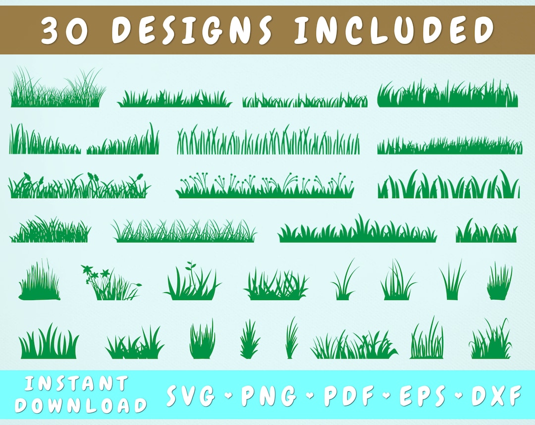 Grass SVG Bundle, 30 Grass Designs, Grass Cut Files for Cricut ...