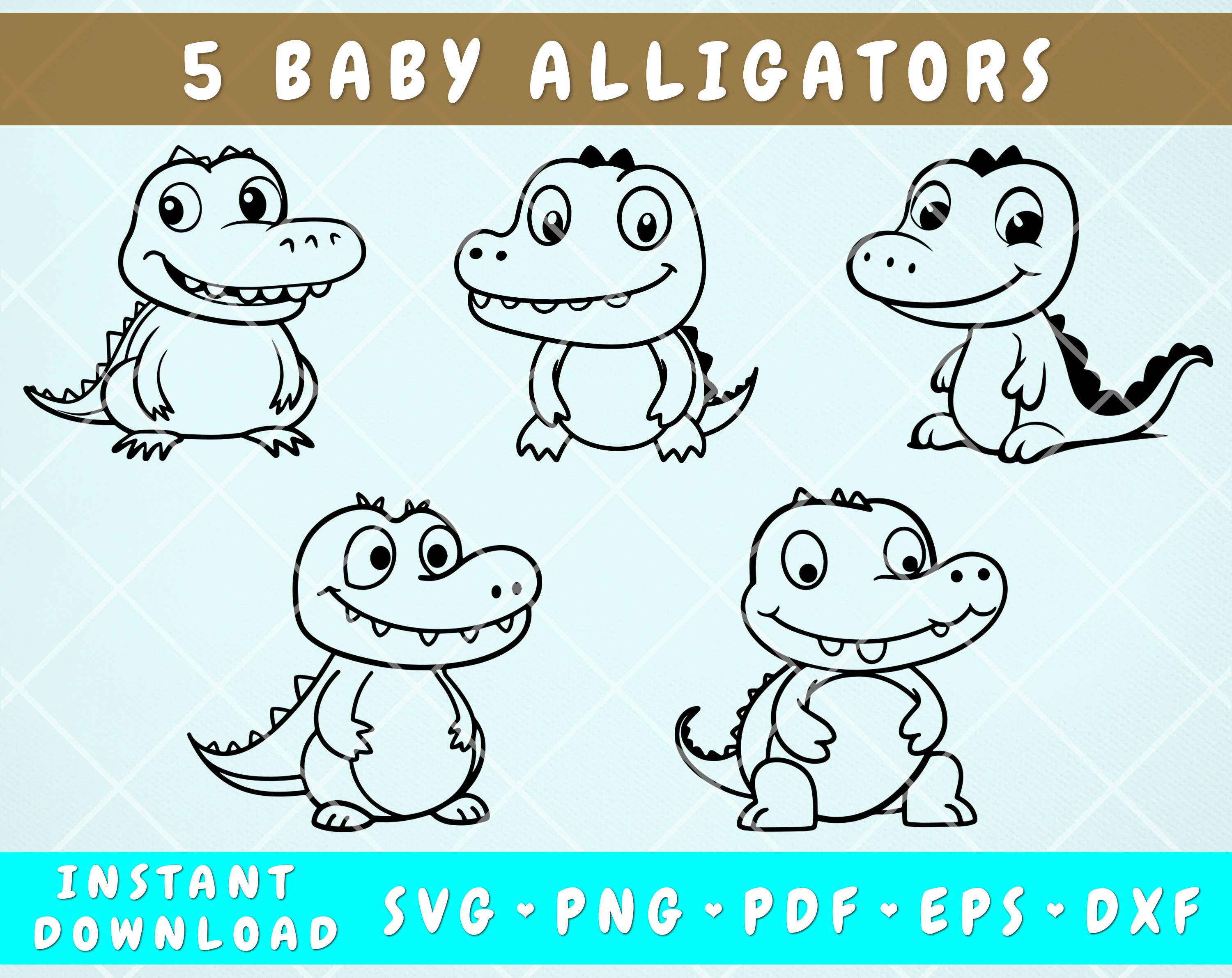 Cute Baby Alligator Clipart