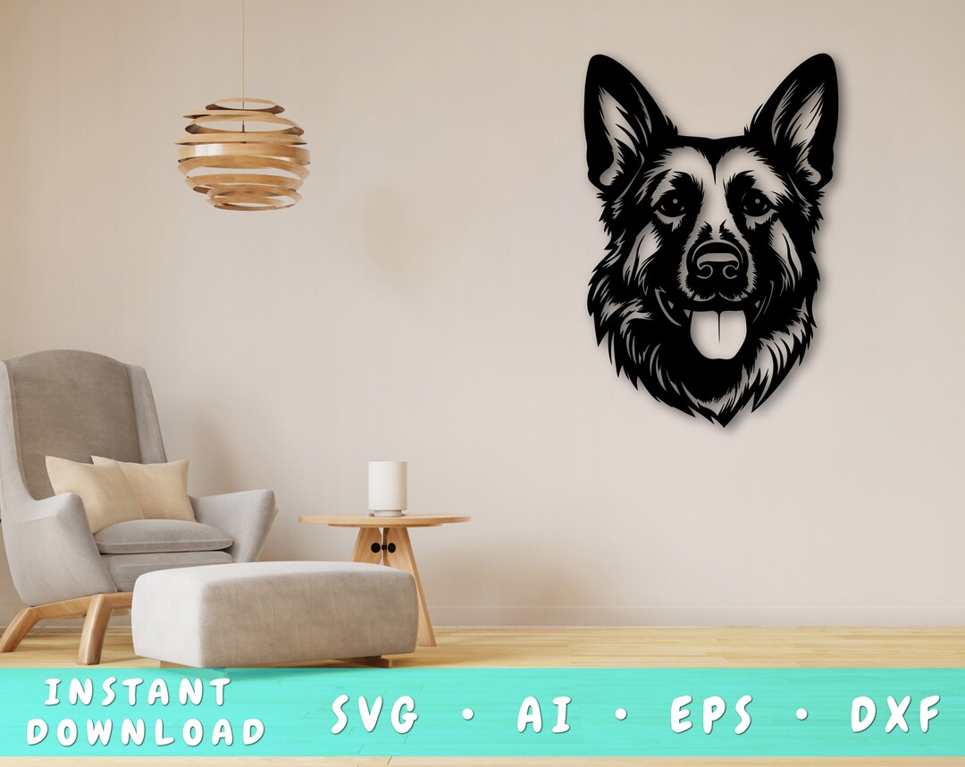 German Shepherd Laser SVG Cut File German Shepherd Wall Art - Etsy