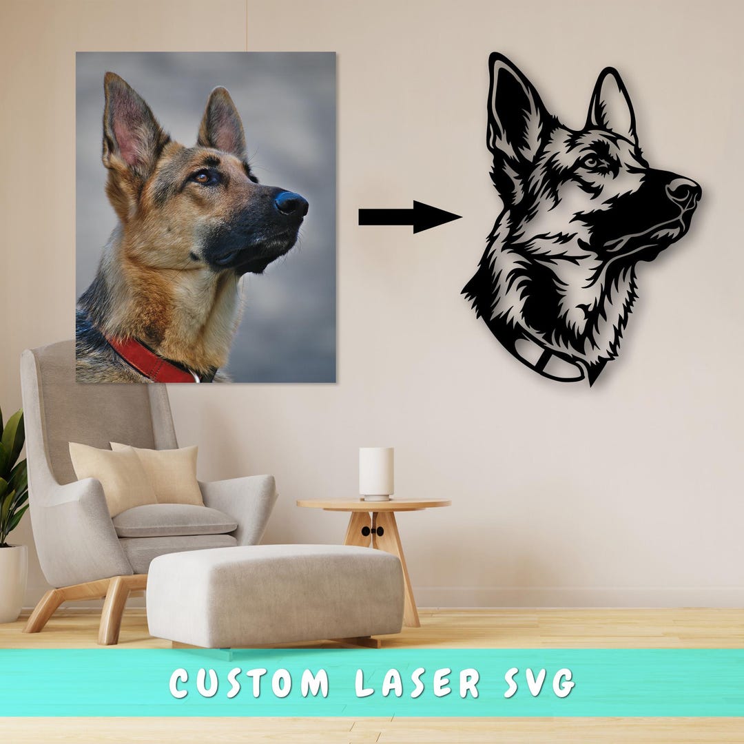 Custom Laser SVG Cut File, Custom Pet Portrait SVG for Laser Cutting ...