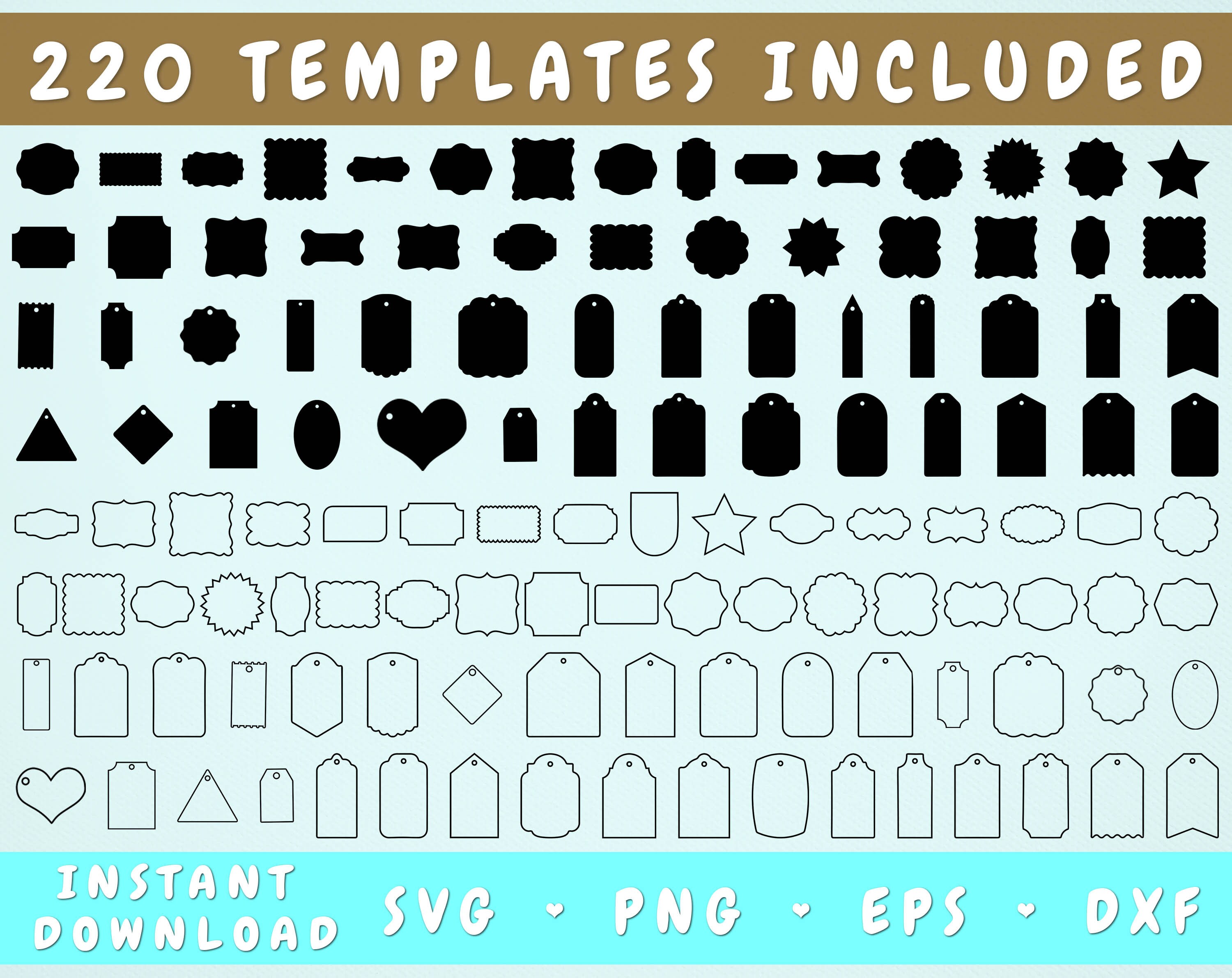 220 Tags and Labels SVG Mega Bundle Printable Tag SVG Tag - Etsy