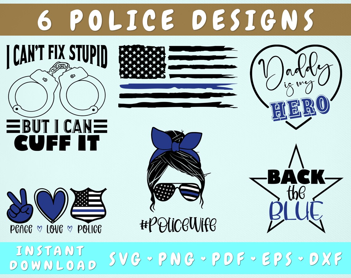 Police Quotes SVG Bundle 6 Designs Police Wife SVG Daddy is - Etsy