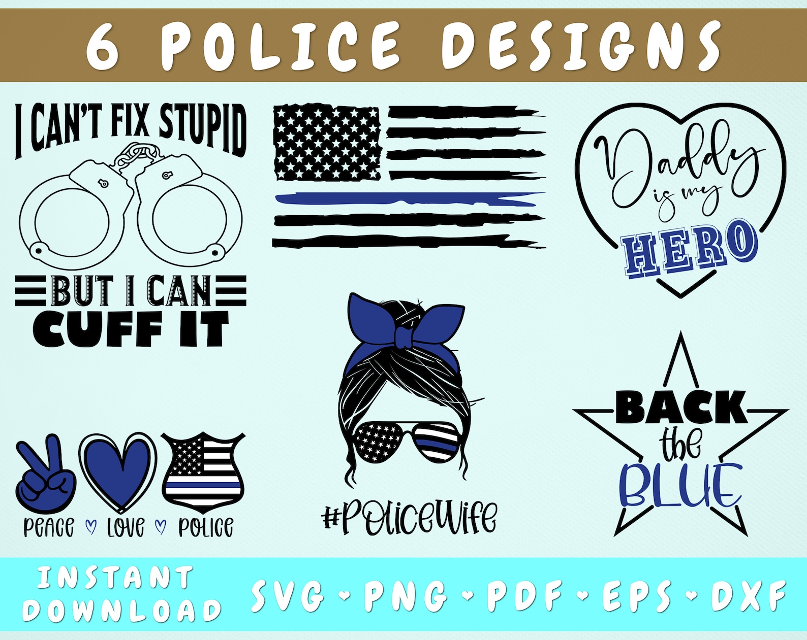 Police Quotes SVG Bundle 6 Designs Police Wife SVG Daddy is - Etsy
