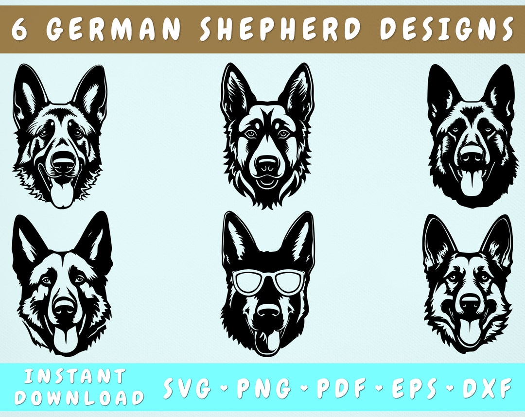 German Shepherd SVG Bundle 6 Designs German Shepherd Cut - Etsy