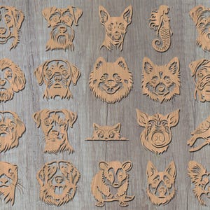 155 Animal Laser Cut Files Bundle, Dog Breed Laser SVG, DXF, Animal ...