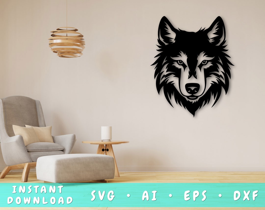 Wolf Laser SVG Cut File Wolf Wall Art SVG DXF Eps Wolf - Etsy