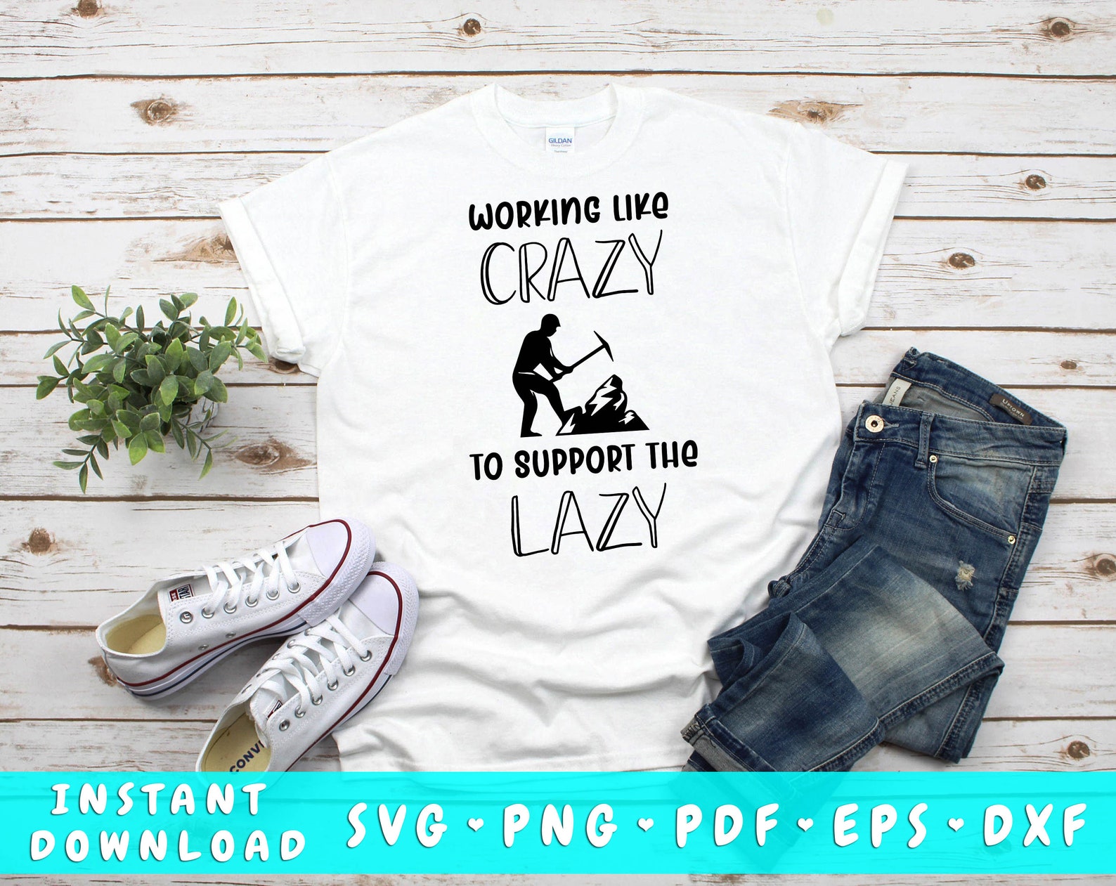 Working Like Crazy To Support The Lazy SVG PNG Working Hard | Etsy