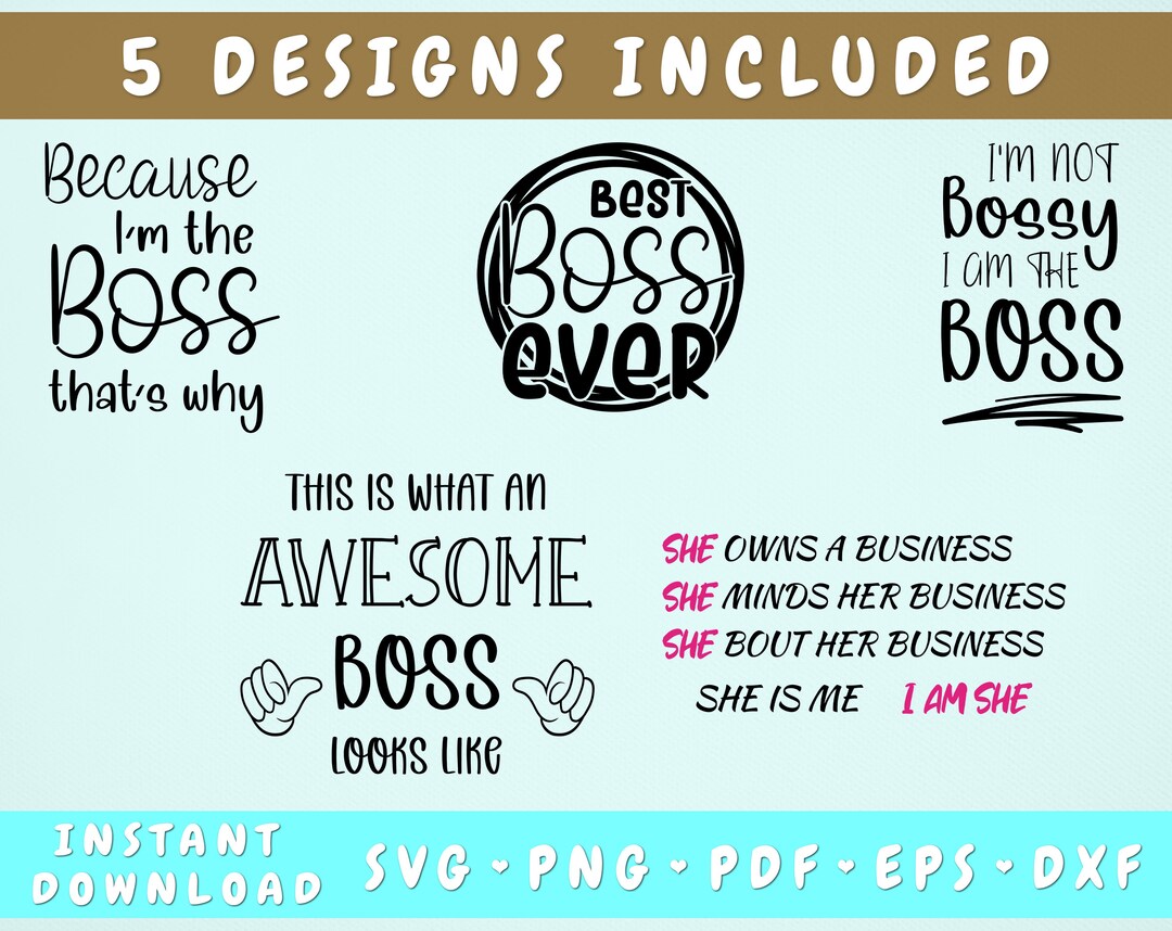 Boss Day SVG Bundle, 5 Designs, Boss Day Cut Files for Cricut ...