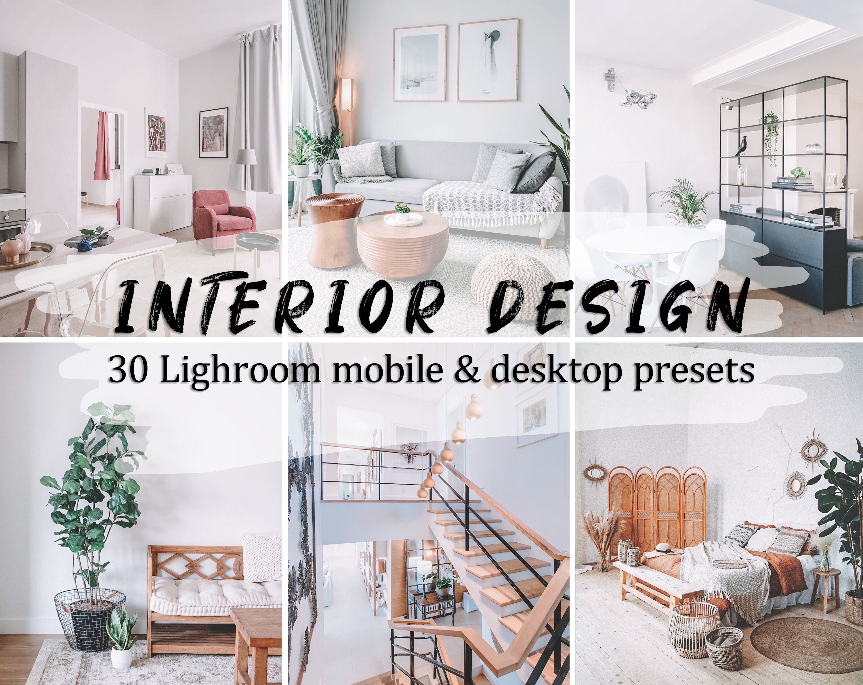 30 Interior Design LIghtroom Presets Lightroom Mobile & | Etsy