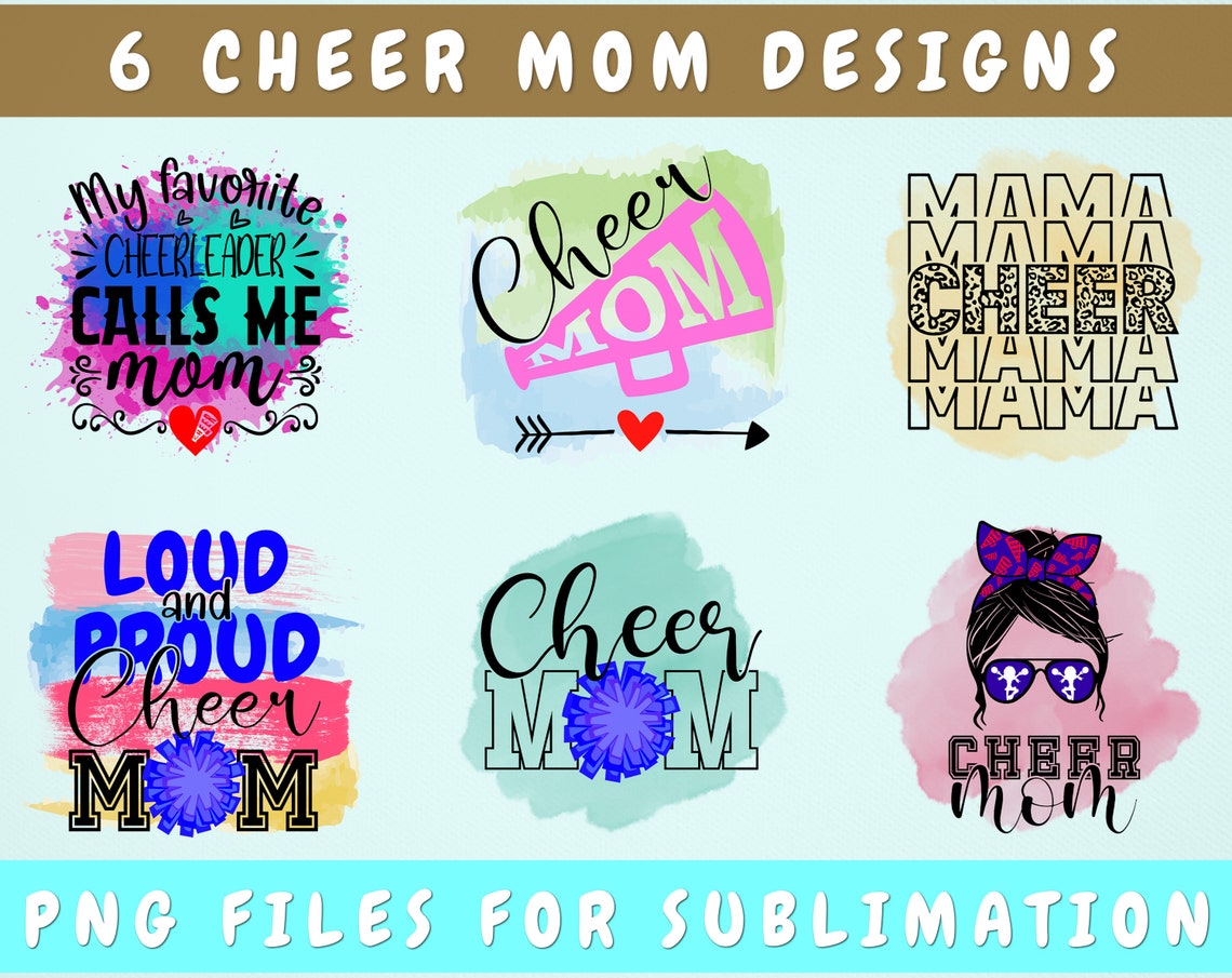 Cheer Mom Sublimation Designs Bundle 6 Cheer Mom Quotes PNG - Etsy