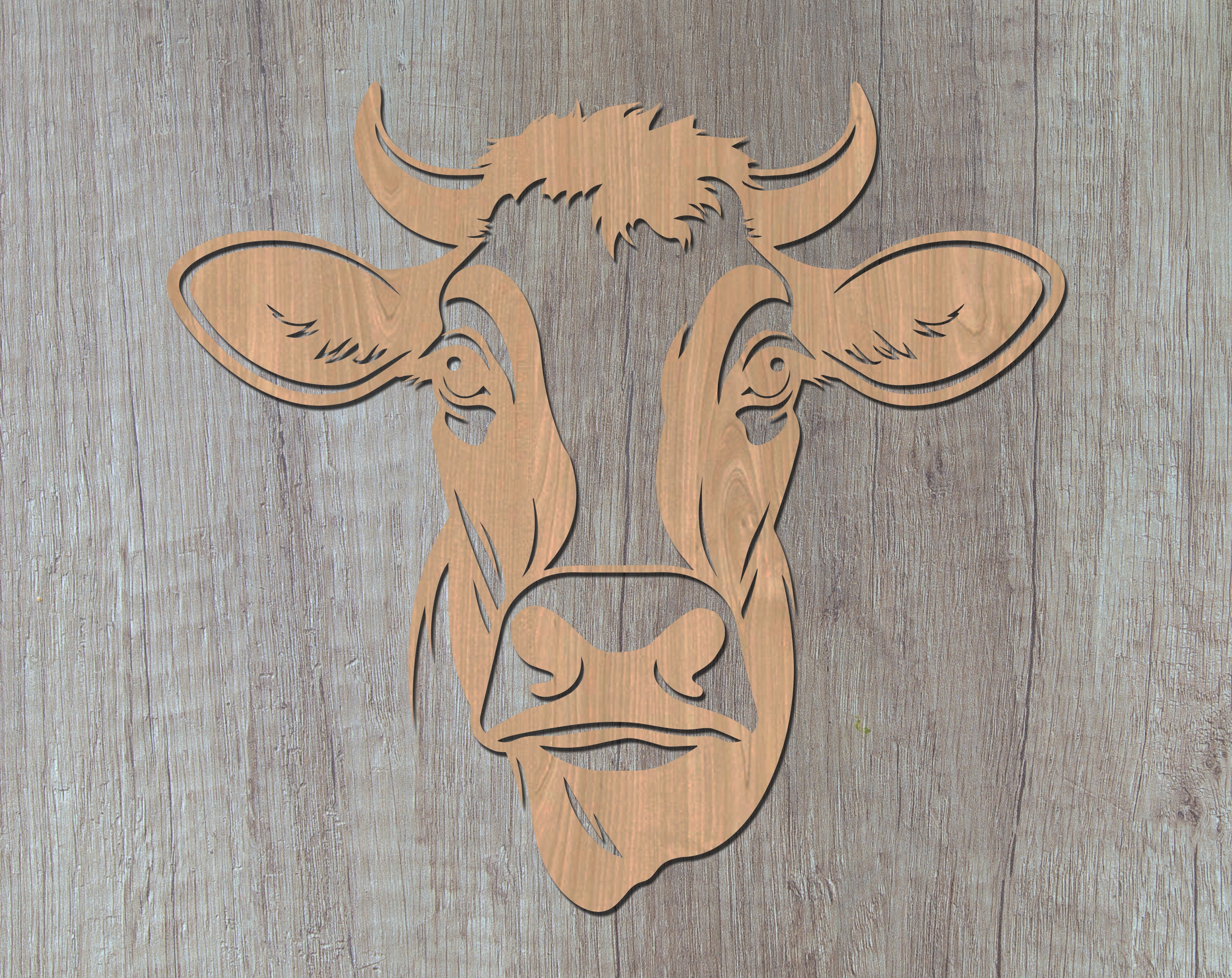 Cow Laser SVG Cut File, Cow Wall Art SVG, DXF, Eps, Cow Vector Cut File ...