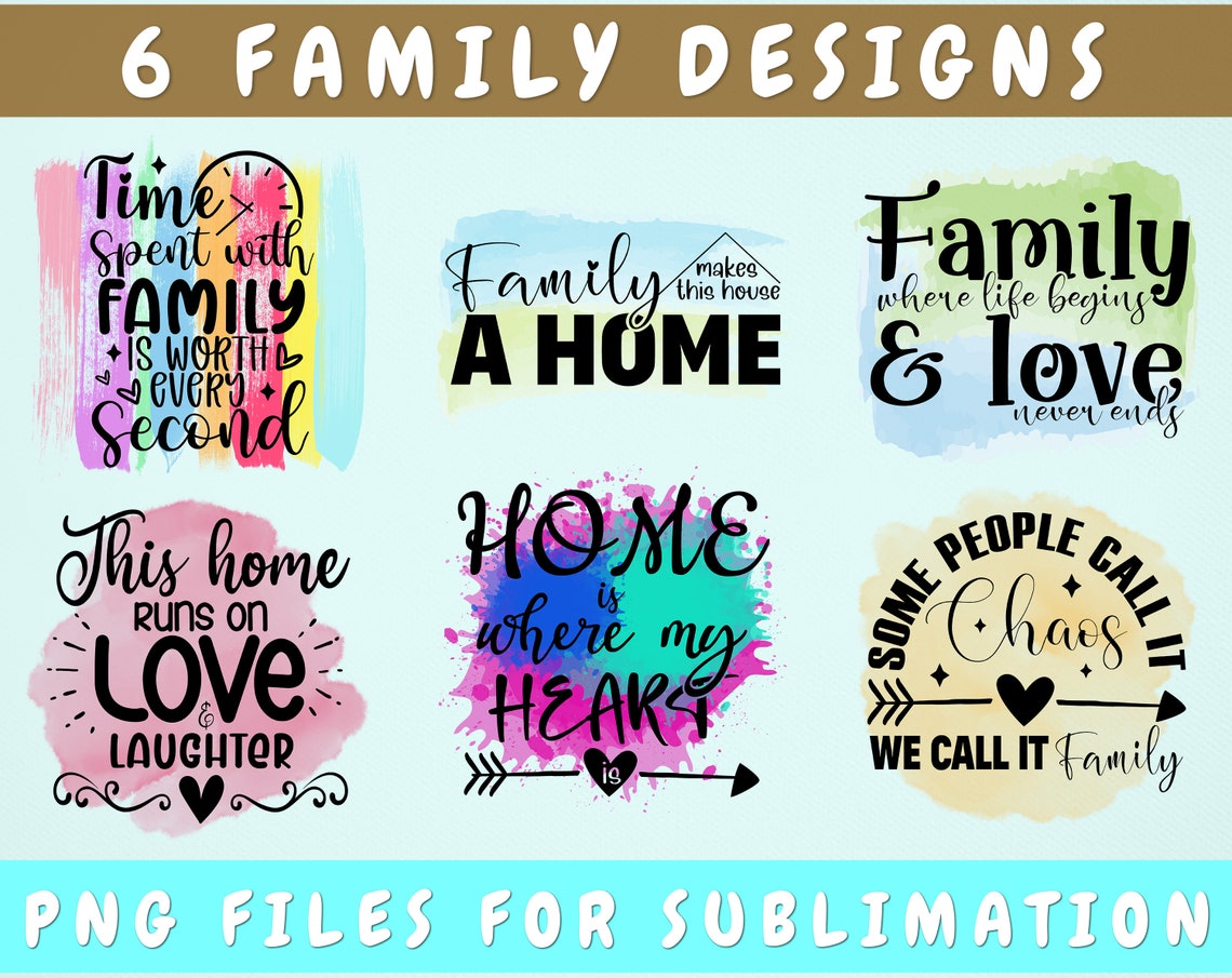 Family Sublimation Designs Bundle 6 Designs Family Quotes - Etsy