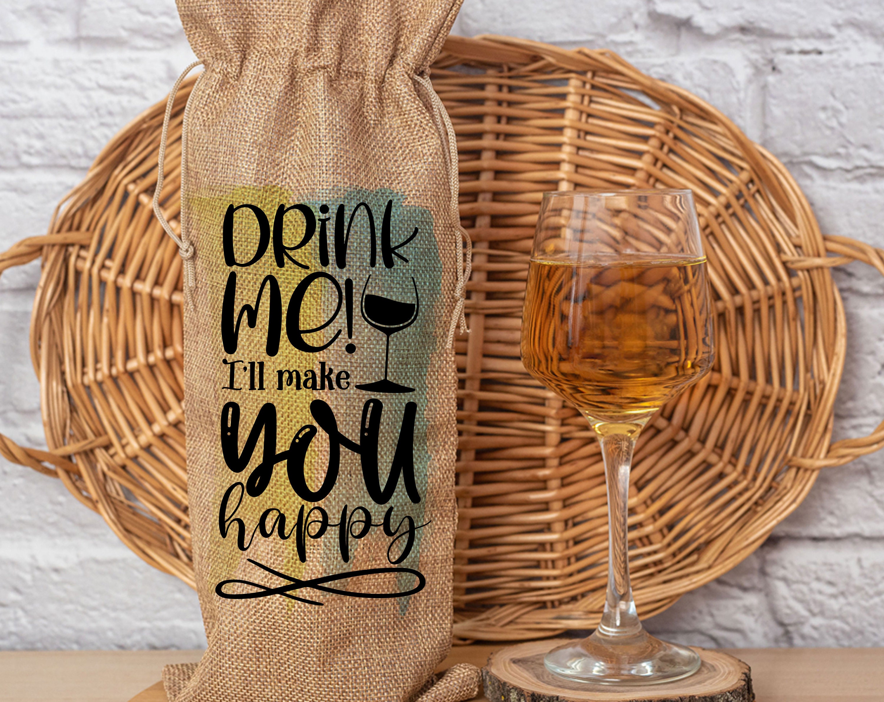 Wine Bag Sublimation Designs Bundle, 6 Wine Bag PNG Files, Drink Me I ...
