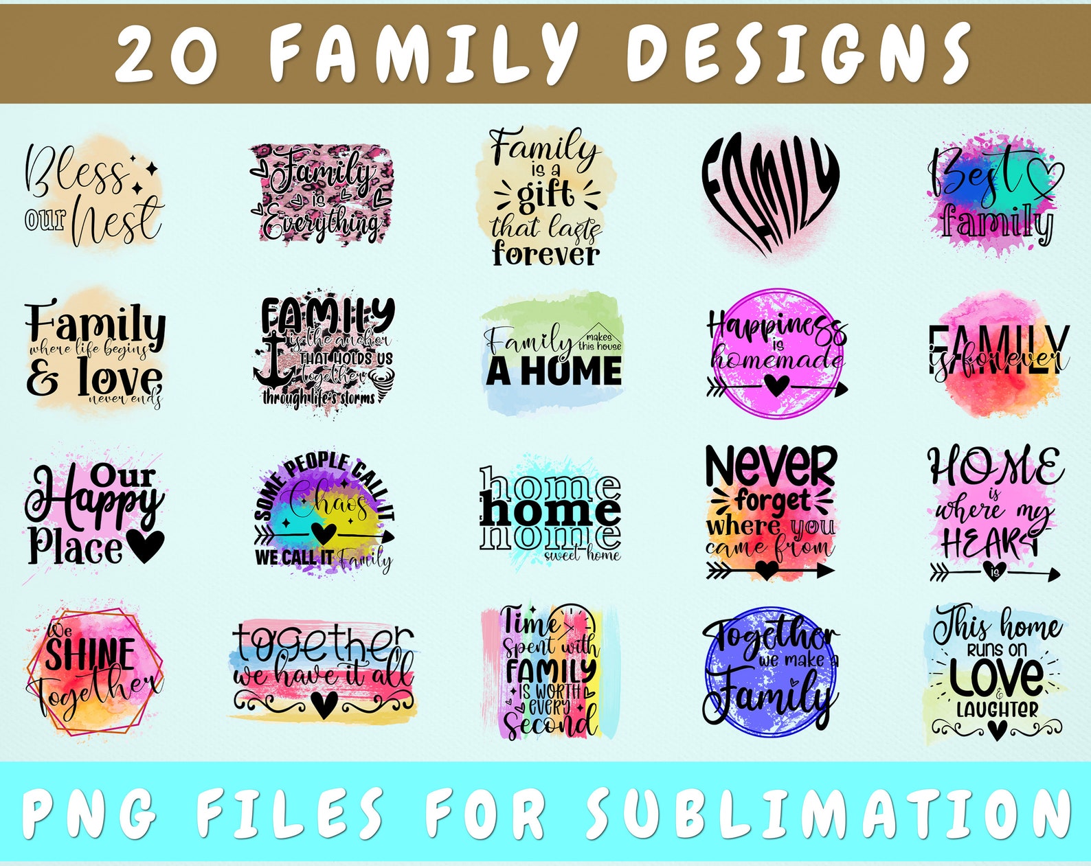 Family Sublimation Designs Bundle 20 Designs Family PNG - Etsy Hong Kong
