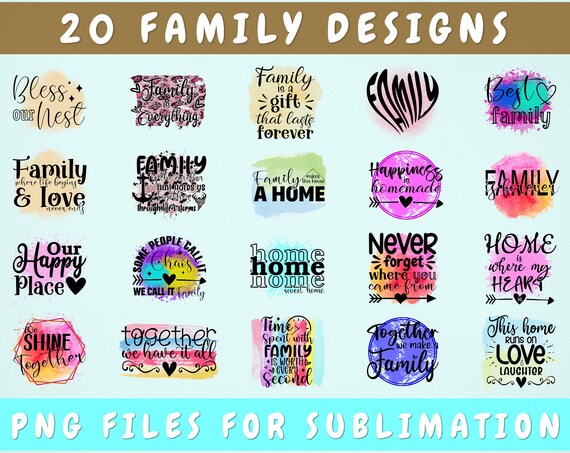 Family Sublimation Designs Bundle 20 Designs Family PNG | Etsy