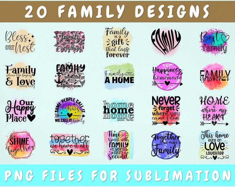 Family Sublimation Designs Bundle 20 Designs Family PNG | Etsy