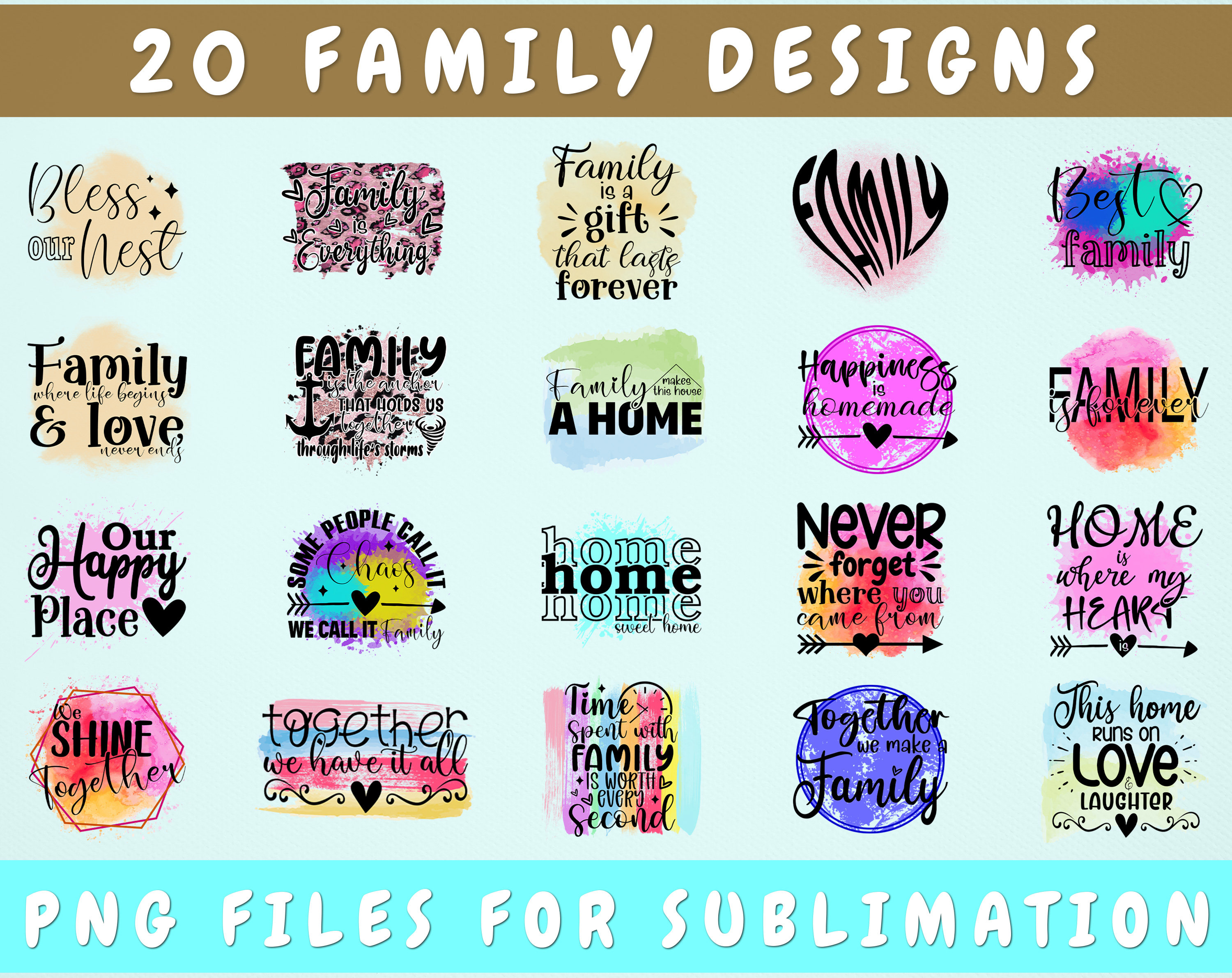 Family Sublimation Designs Bundle 20 Designs Family PNG - Etsy