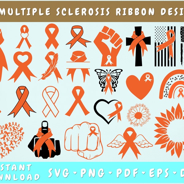 Multiple Sclerosis Ribbon Svg - Etsy
