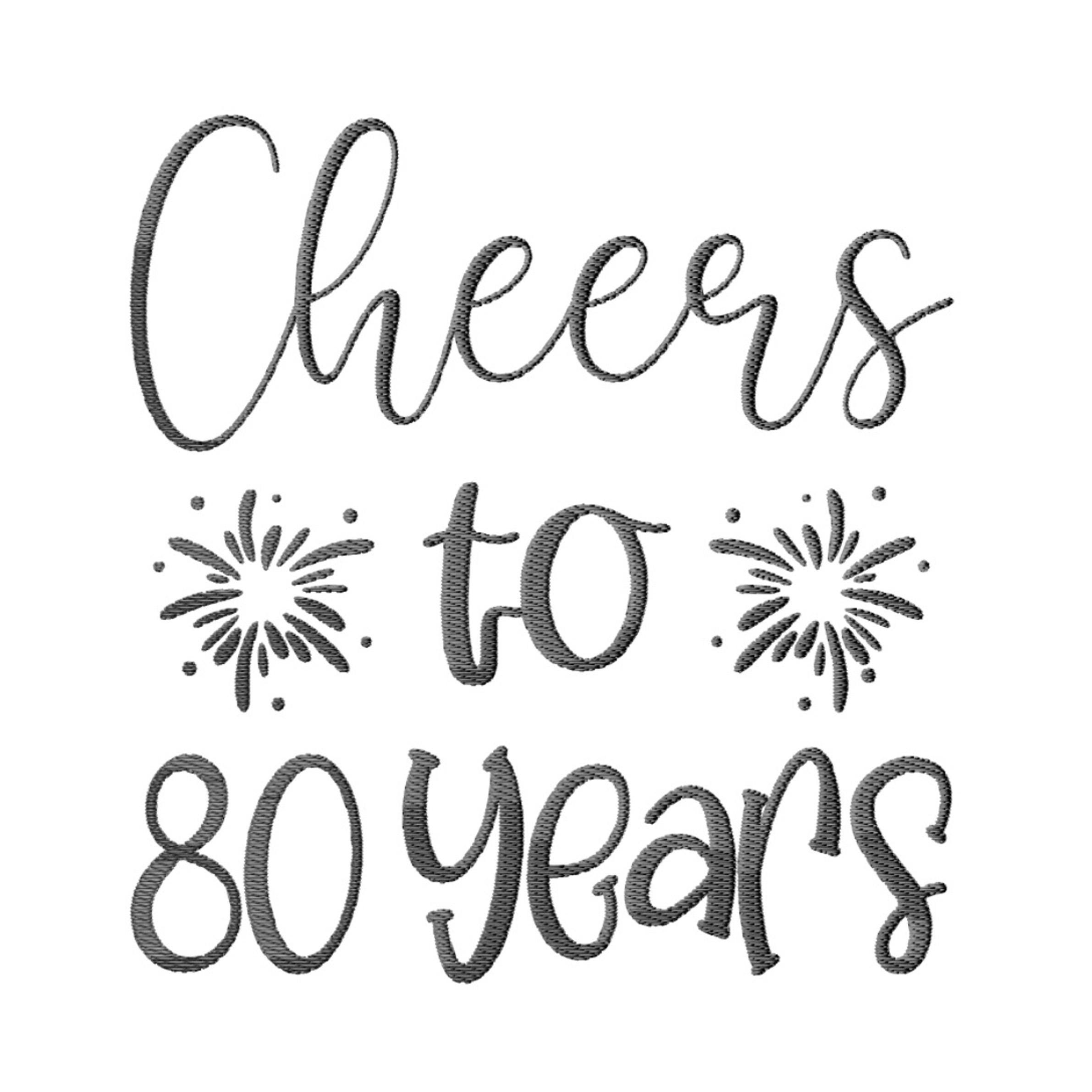 80th Birthday Embroidery Designs Bundle - 6 Designs, 80 and Fabulous ...