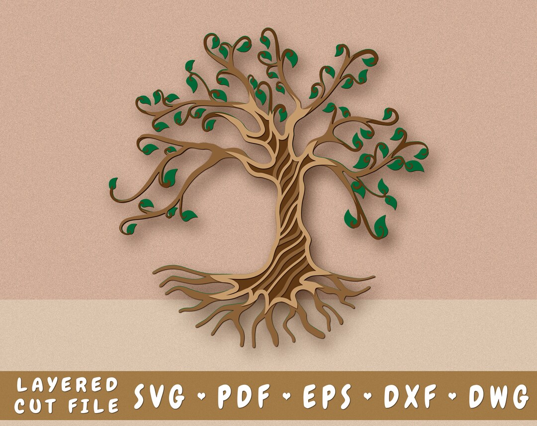 Multilayer Tree of Life 3D SVG, Family Tree SVG Cut File, Tree of Life ...