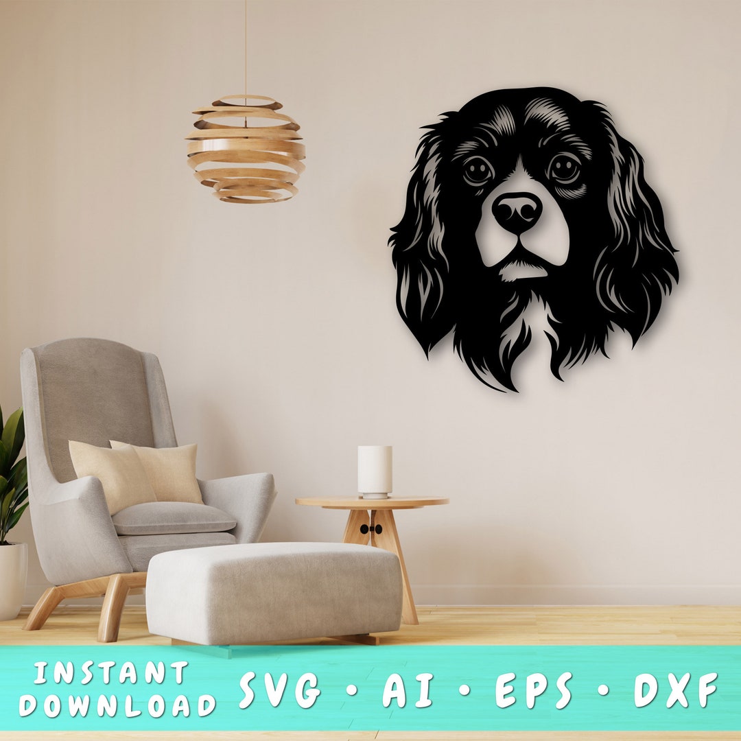 Cavalier King Charles Spaniel Laser SVG Cut File, Cavalier Wall Art SVG ...