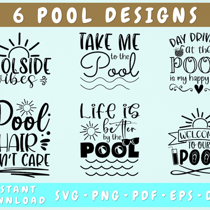 Pool Signs Svg - Etsy