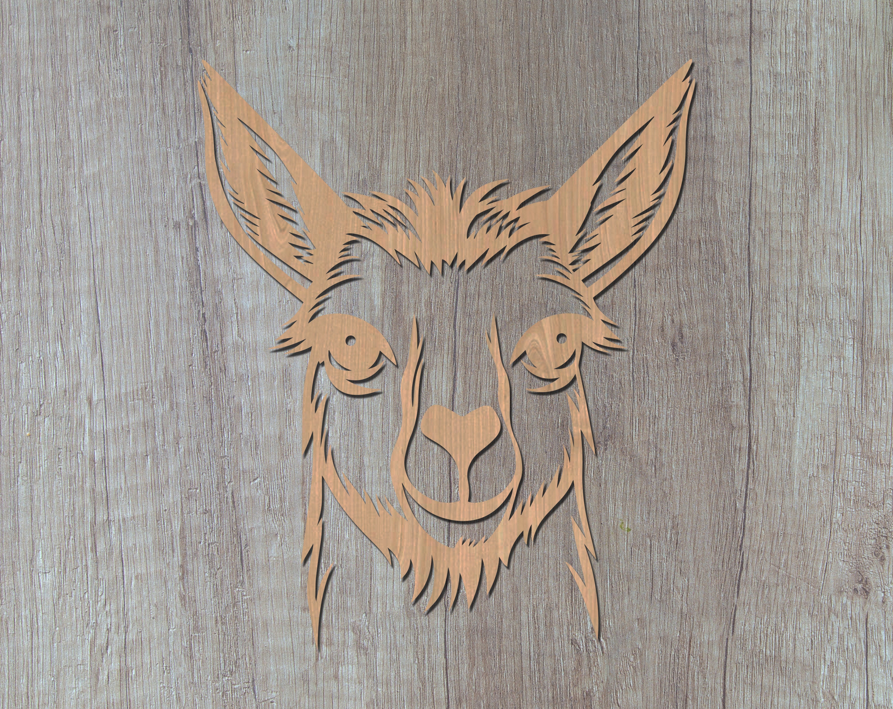 Llama Laser SVG Cut File, Llama Wall Art SVG, DXF, Eps, Llama Head ...