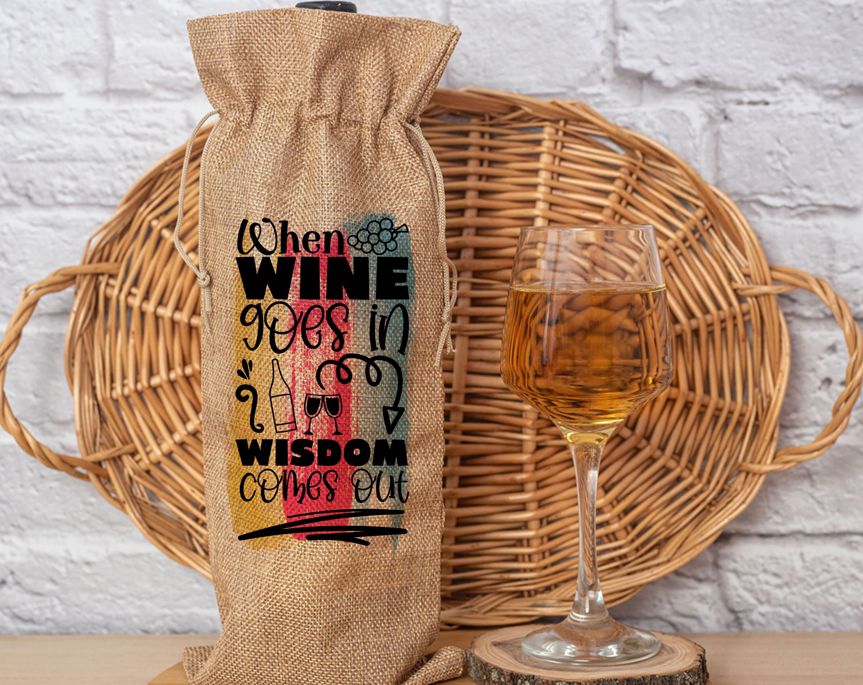 Wine Bag Sublimation Designs Bundle, 6 Wine Bag PNG Files, Drink Me I ...