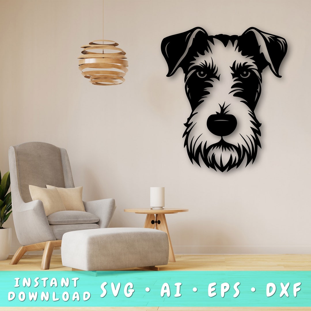 Wire Fox Terrier Laser SVG Cut File, Wire Fox Terrier Wall Art SVG, DXF ...