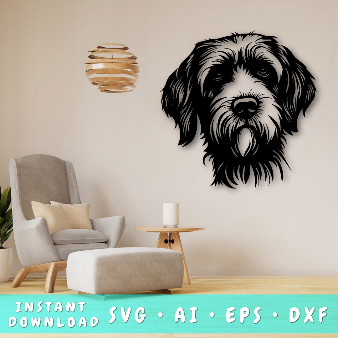 Wirehaired Pointing Griffon Laser SVG, Wirehaired Pointing Griffon Wall ...
