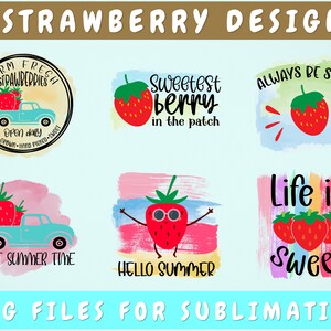 Strawberry Sublimation Designs Bundle 6 Strawberry Quotes PNG - Etsy