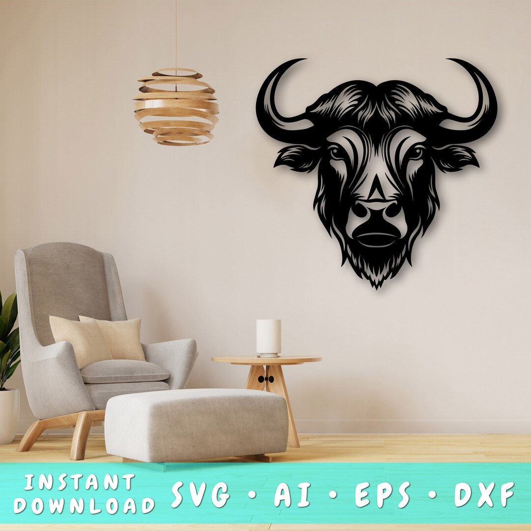 Buffalo Laser SVG Cut File, Buffalo Wall Art SVG, DXF, Eps, Buffalo ...