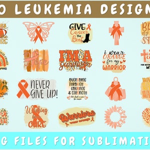Leukemia Awareness Sublimation Designs Bundle, 20 Designs, Leukemia PNG ...