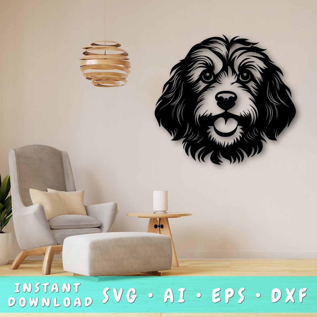 Cockapoo Laser SVG Cut File, Cockapoo Wall Art SVG, DXF, Eps, Cockapoo ...