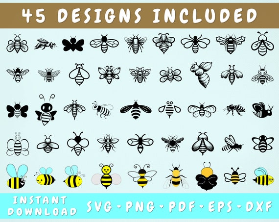 45 Biene SVG Bundle Biene PNG Biene Silhouette Biene SVG | Etsy