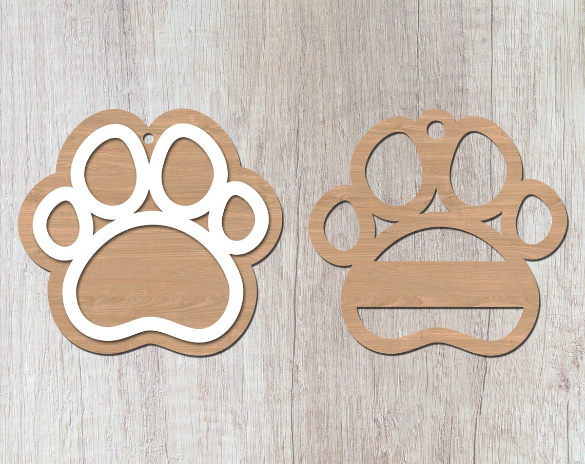 Dog Paw Personalizable Laser SVG Cut Files Dog Print SVG Dog - Etsy