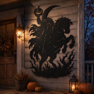 Headless Horseman Laser SVG | Halloween Horse Rider DXF | Pumpkin Rider ...