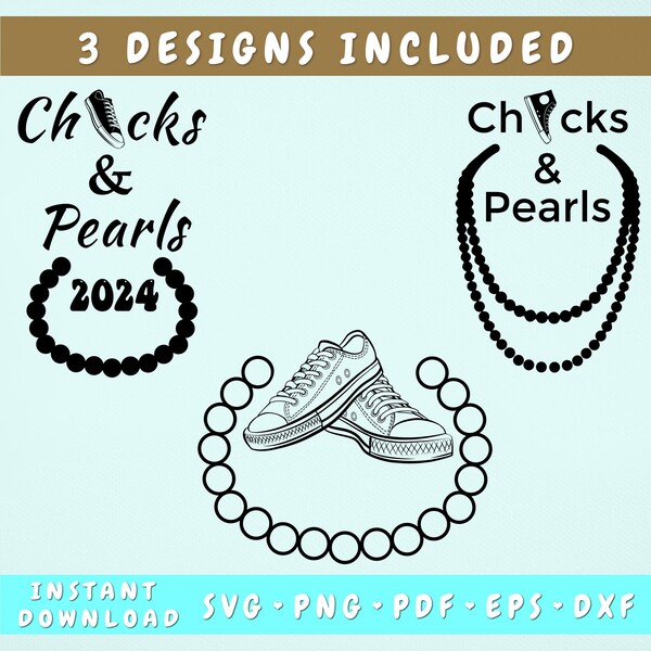 Pearls and Chucks 2024 Svg - Etsy