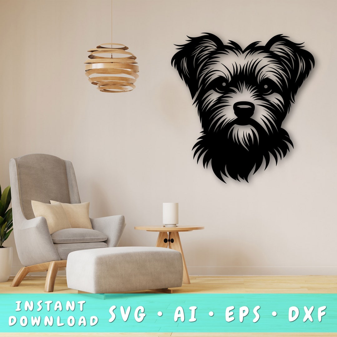 Morkie Laser SVG Cut File, Morkie Wall Art SVG, DXF, Eps, Morkie Vector ...