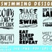 Swimming Quotes SVG Bundle, 6 Designs, Swimming Sayings SVG, Swimmer ...