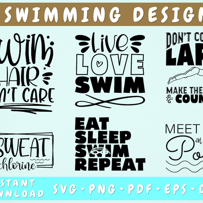 Swim Svg - Etsy