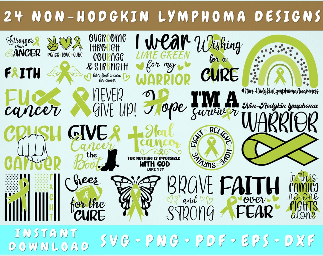 Non-hodgkin Lymphoma Awareness SVG Bundle - 24 Designs, Non-hodgkin ...