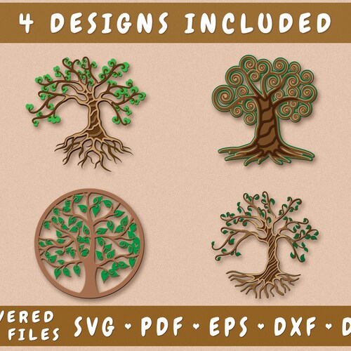 Tree of Life 3D SVG Bundle Layered Family Tree SVG Cut Files - Etsy