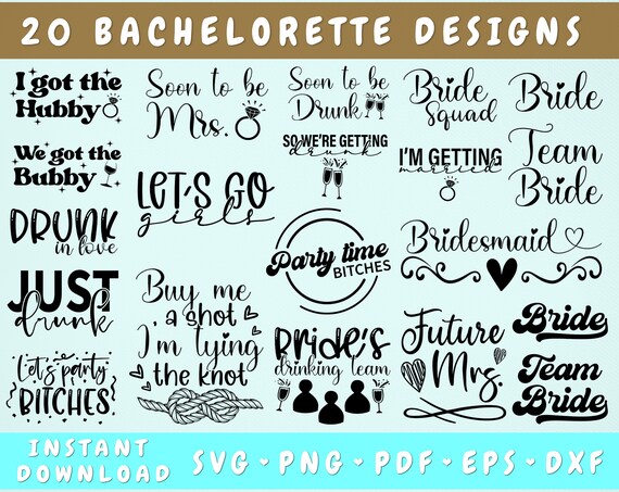 Bachelorette Party SVG Bundle 20 Designs Bride SVG Team - Etsy