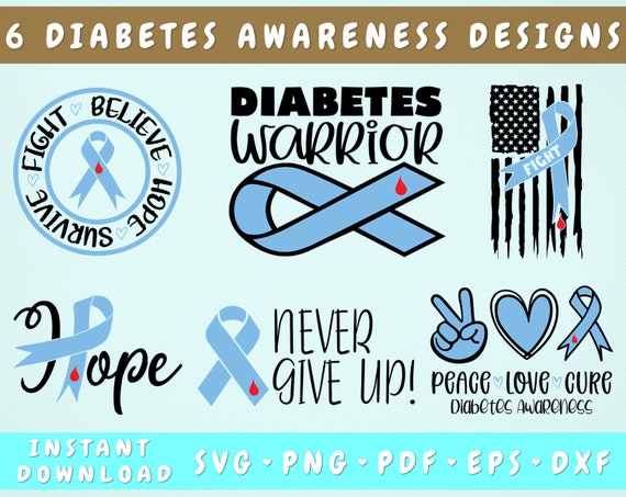 Diabetes Awareness SVG Bundle 6 Designs Diabetes Warrior - Etsy