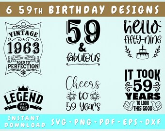 59 Birthday Svg - Etsy