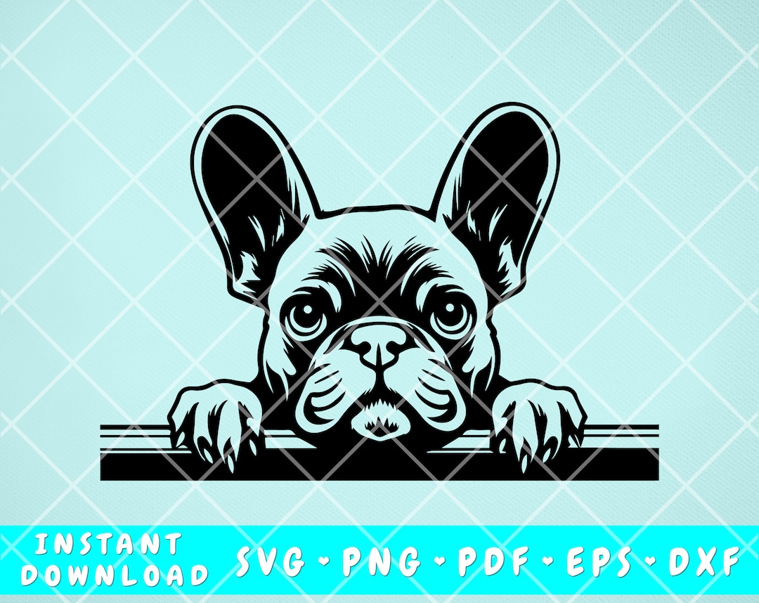 Peeking French Bulldog SVG Frenchie SVG French Bulldog With - Etsy