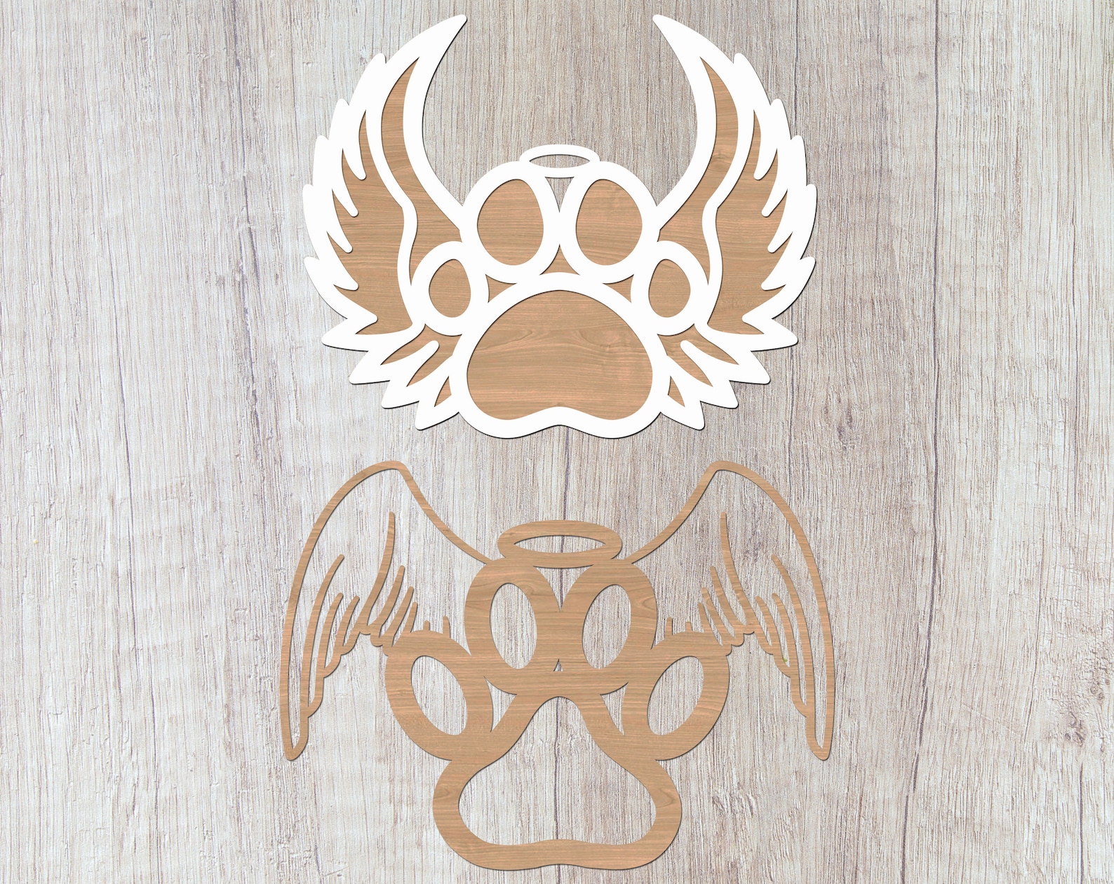 Dog Paw Memorial Laser SVG Bundle, 8 Designs, Dog Paw Angel Wings SVG ...