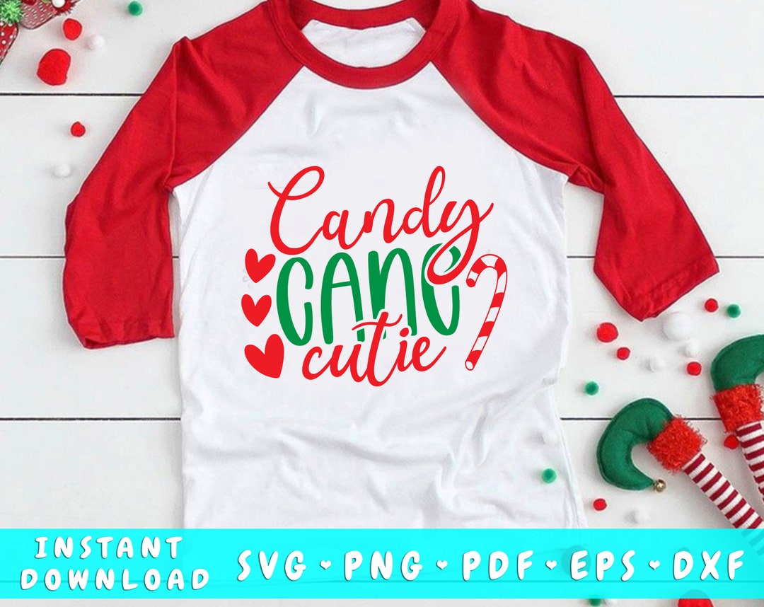 Candy Cane Cutie SVG Cut File, Christmas SVG for Girls, Kids Christmas ...